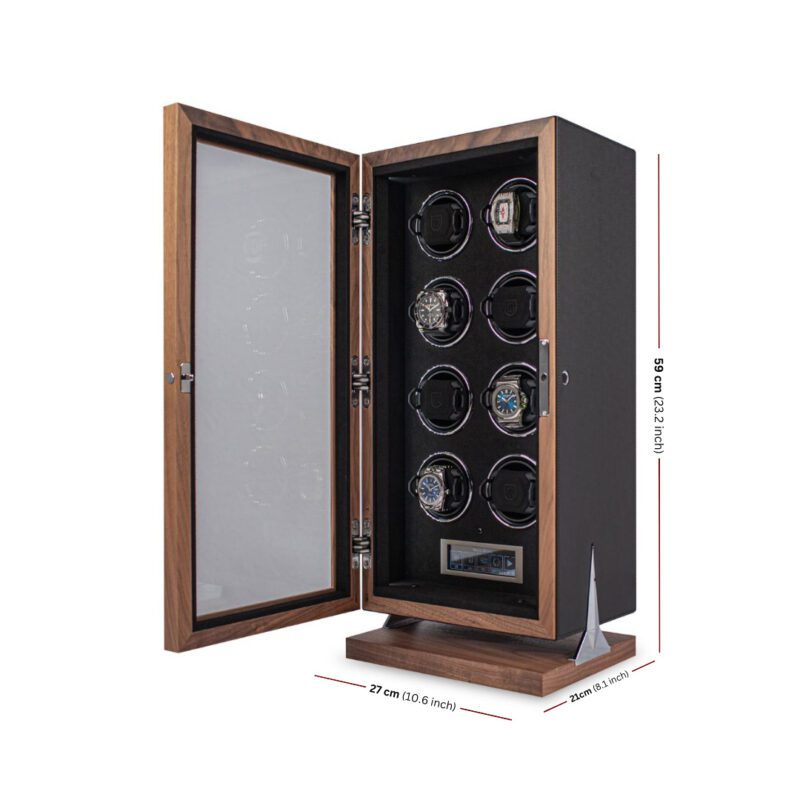 Maja 8 Fingerprint Walnut - Watch Winder - BILLSTONE Watch Winders
