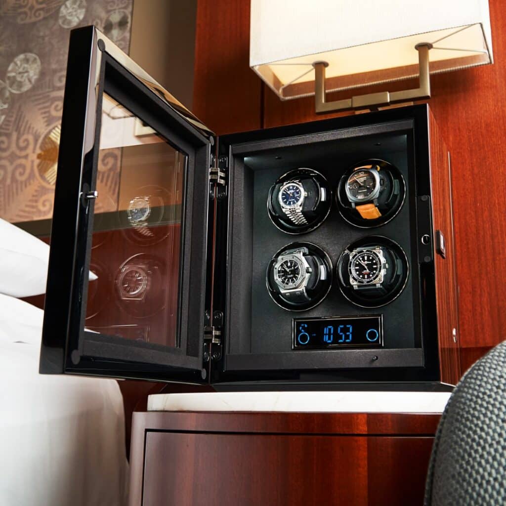 Fusion 4 Fingerprint Macassar Wood – Watch Winder - Billstone