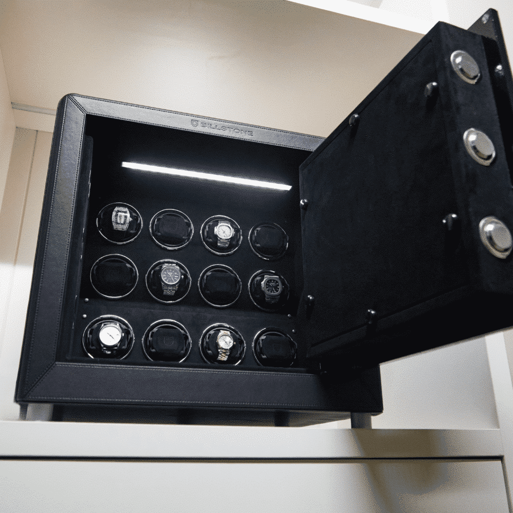 Estate 12 Black Leather – Watch Winder Safe - Billstone
