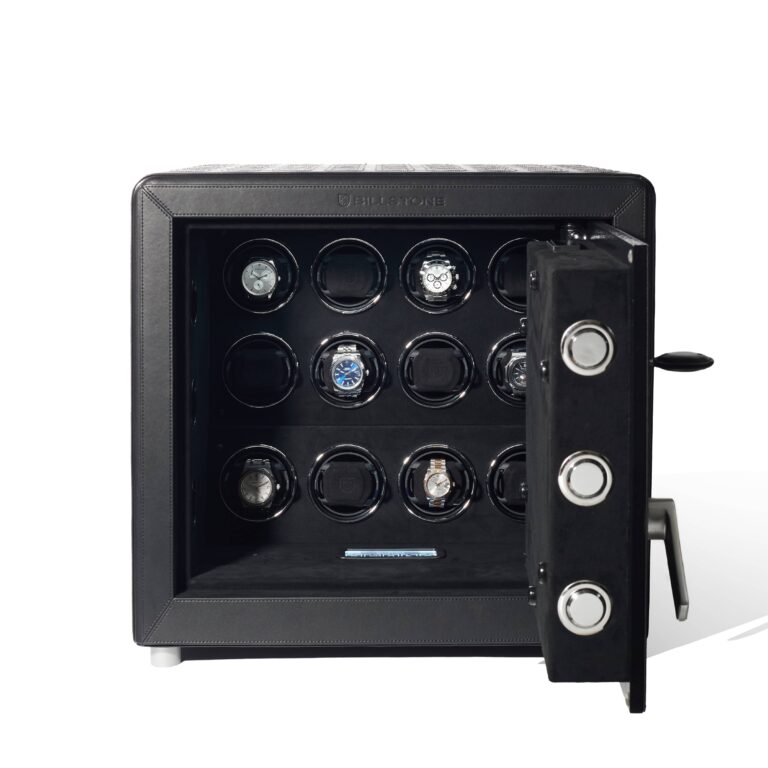 Estate 12 Black Leather – Watch Winder Safe - Billstone