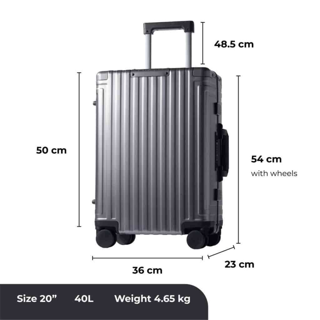 Altura Aluminum Carry On Luggage 20" - Gun Metal - Billstone