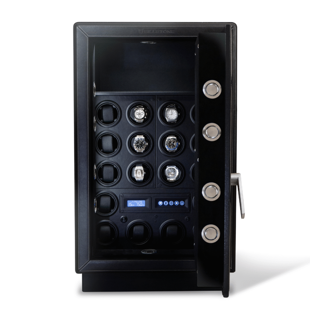 Estate 18 Black Leather – Watch Winder Safe - Billstone